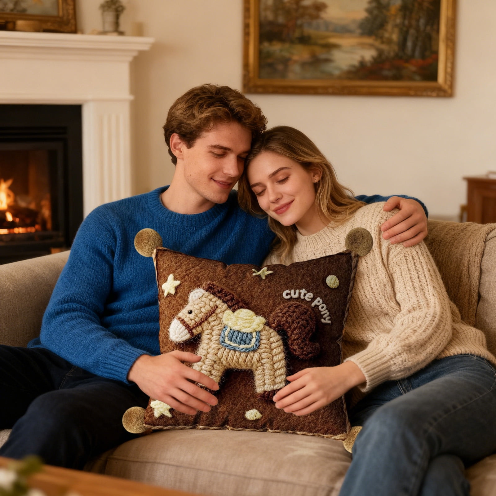 Decorative Pony Pillow Case, Cute Star Pattern Throw Pillow Cover for ...