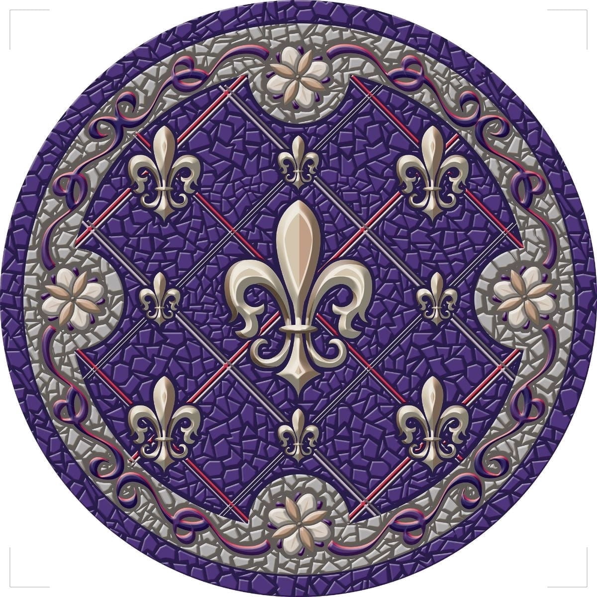 Fleur De Lis 29" Decorative Poolmat - Mosaic Pool Art - Walmart.com