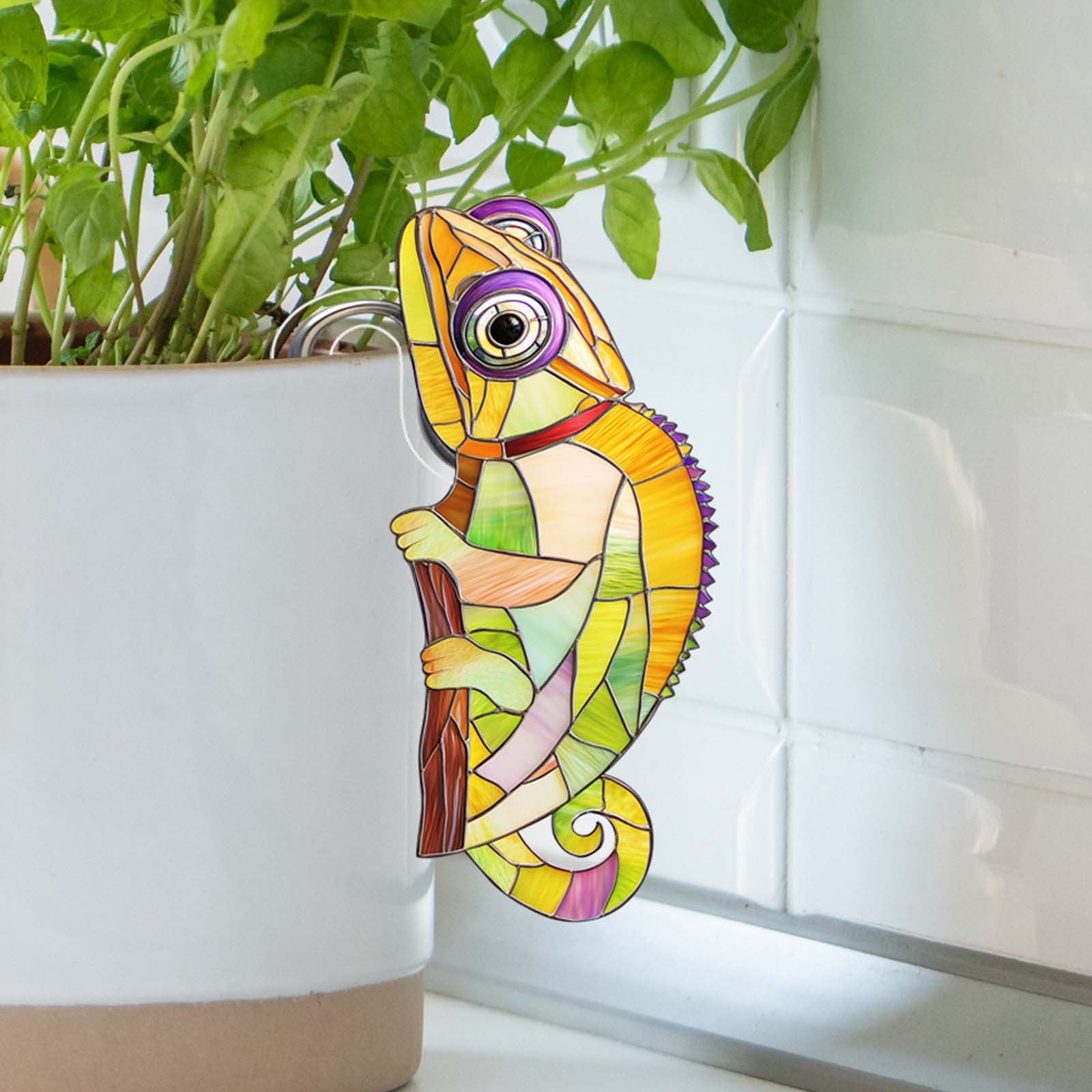 Decorative Potted Plant Stake Acrylic Multicolor Garden Ornament ...