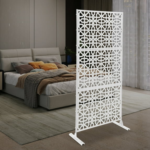 Decorative Privacy Screen, 35.4x74.8 Inch Steel Panels with Irregular ...