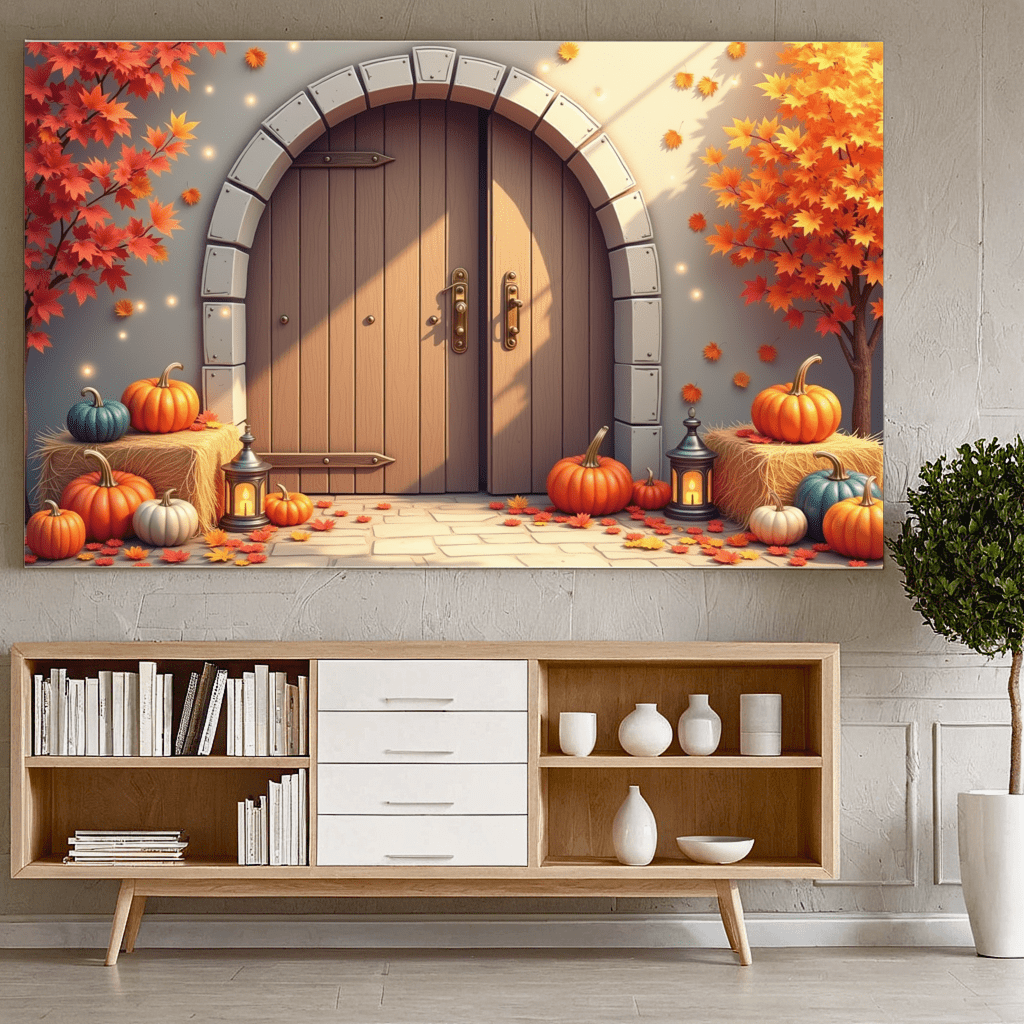 Decorative Pumpkins Autumn Theme Fall Leaves Lantern for Thanksgiving ...