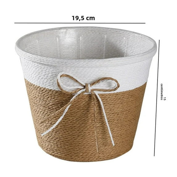 Decorative Purple Cotton Plant Pot with Fresh Flowers and Paper Twine ...