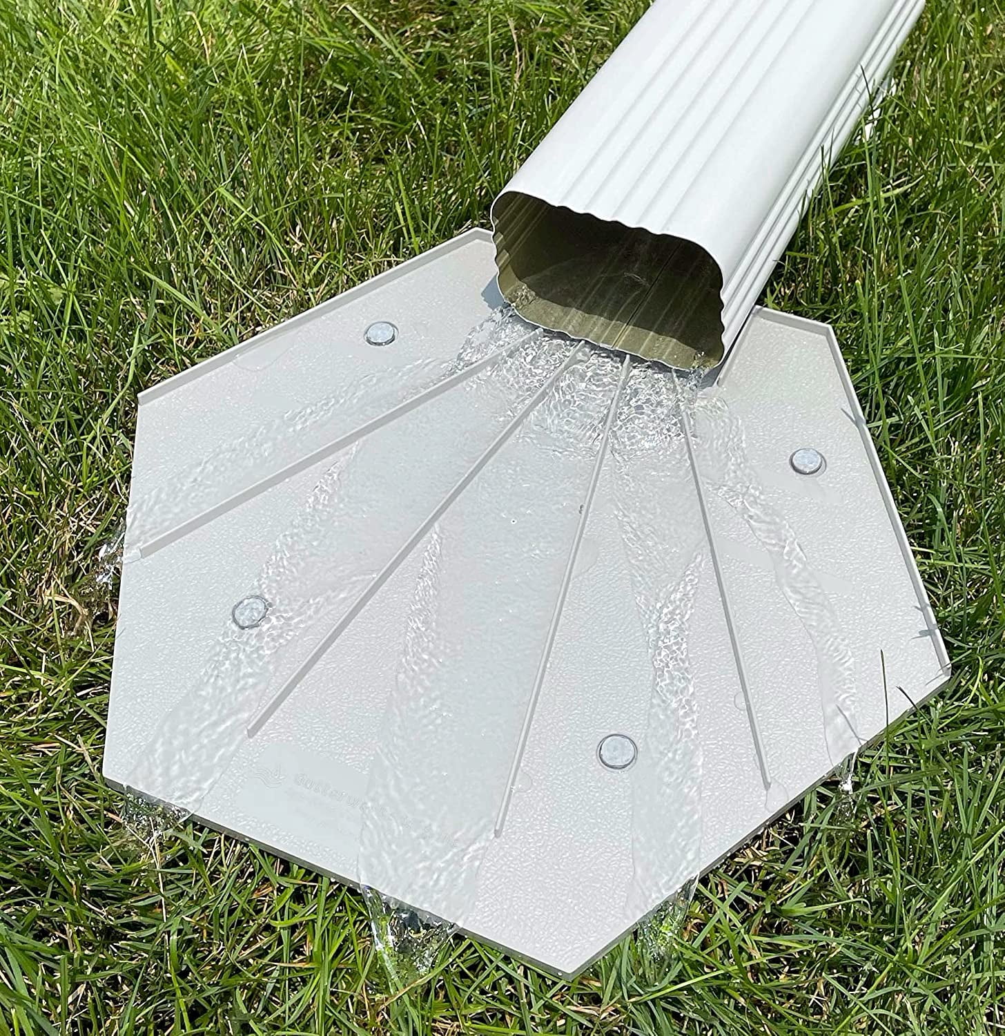 Decorative Rain Gutter Plastic Splash Block with Heavy Duty Spikes (4 ...