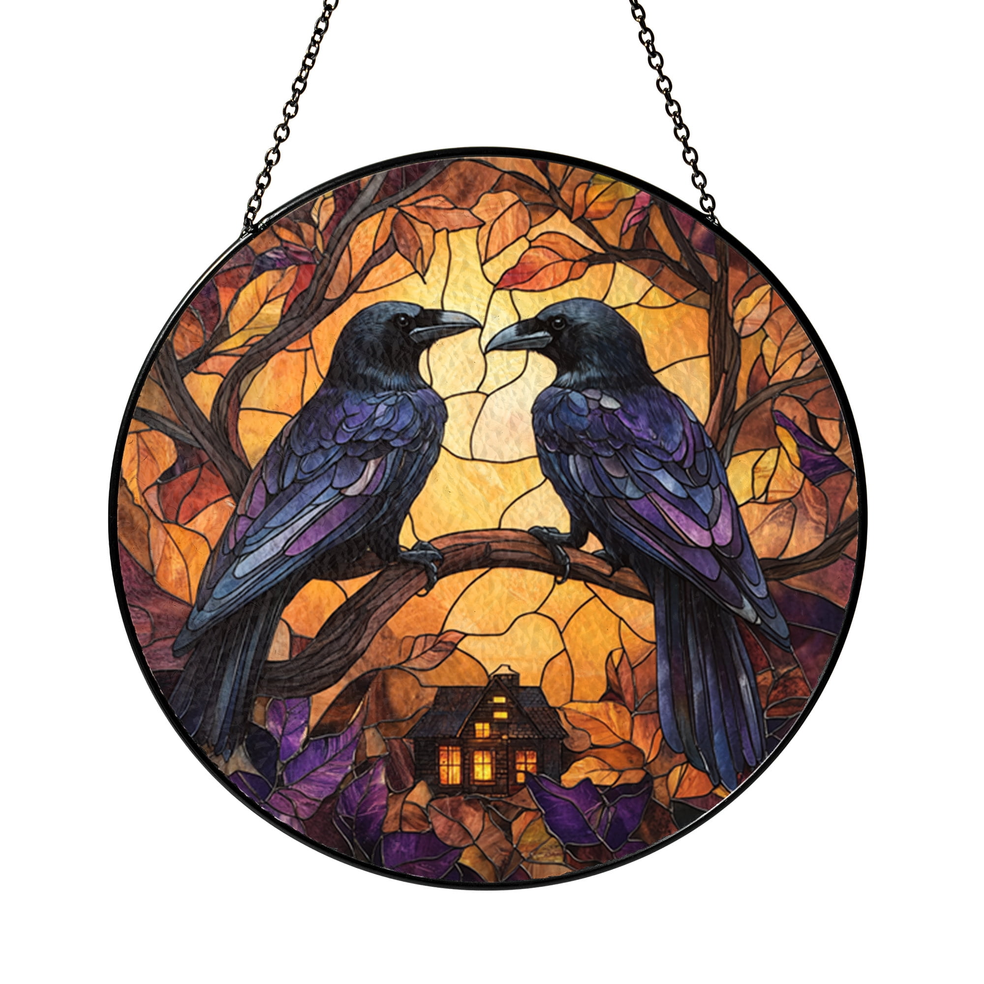 Decorative Raven Style Bird Glass Suncatcher - Walmart.com