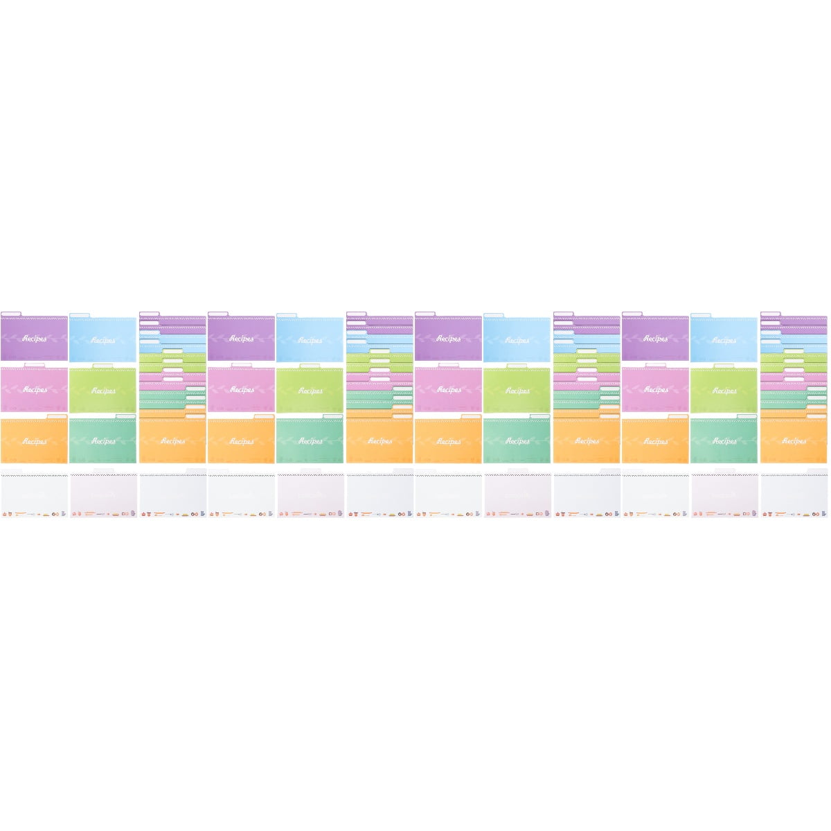 Decorative Recipe Cards Portable Dividers Paper Cooking Food Partition ...