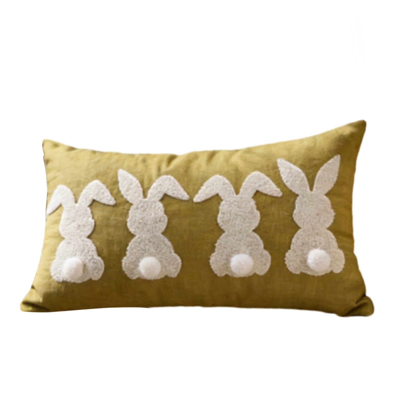 Decorative Rectangular Pillow with Bunny Pattern Soft Plush Material ...