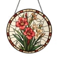 Decorative Red Gladiolus Flower Stained Glass Style Suncatcher Window ...