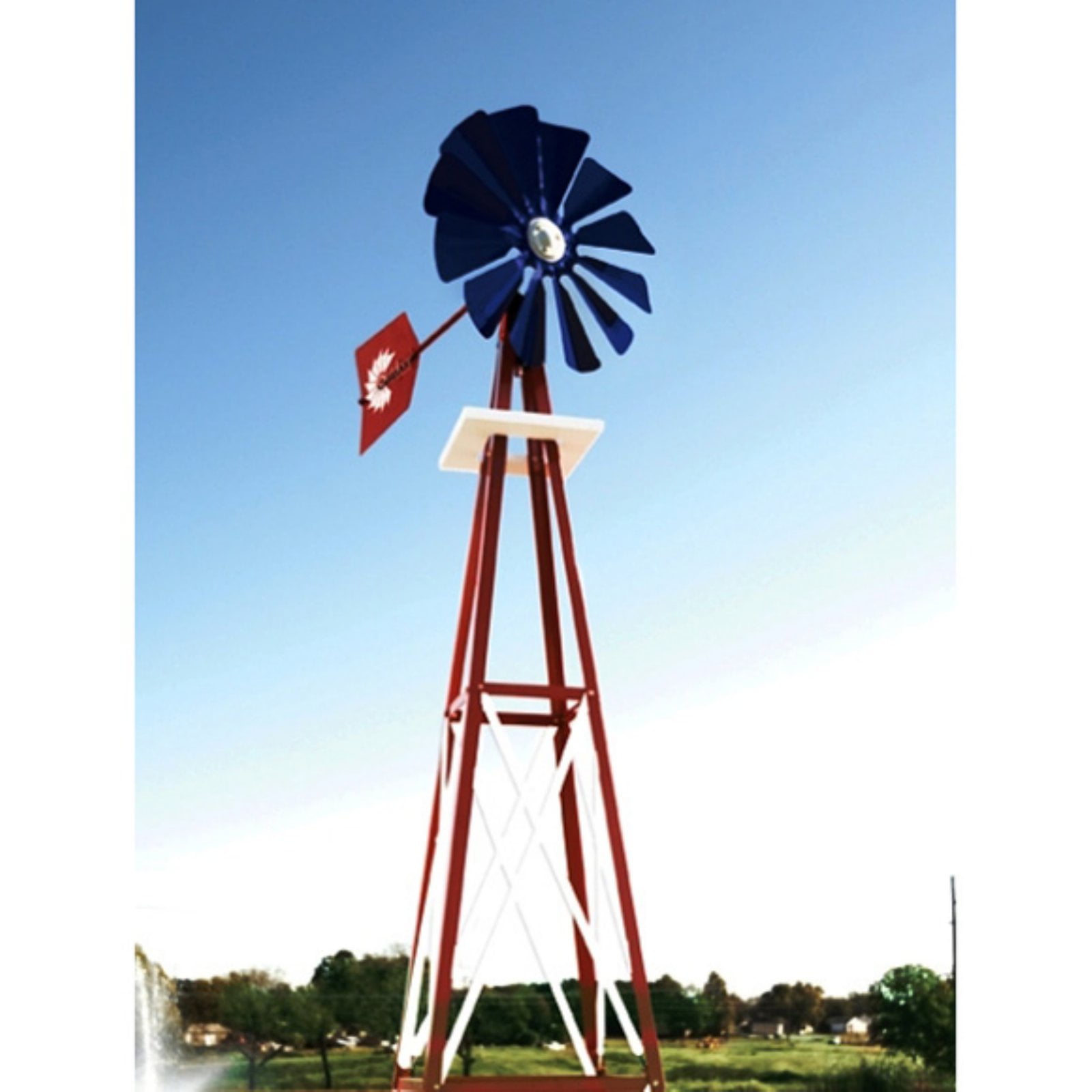 Outdoor Water Solutions Patriotic Garden Windmill, Red, White, and Blue ...