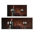 Decorative Red Wine Kitchen Rugs, Set of 2, Non-Skid, Easy-to-Wash ...
