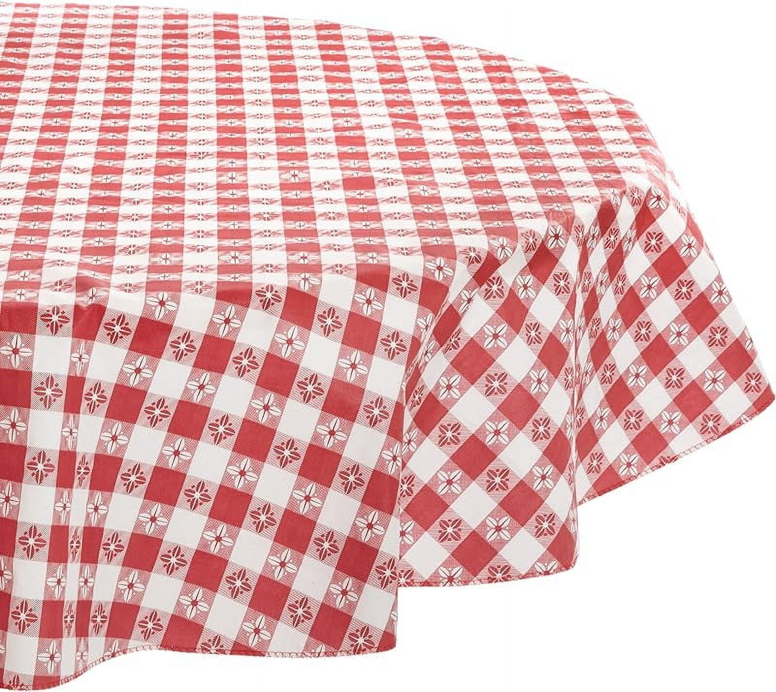 Decorative Red and White Checkered Vinyl Tablecloth, Red Check, 60-Inch ...