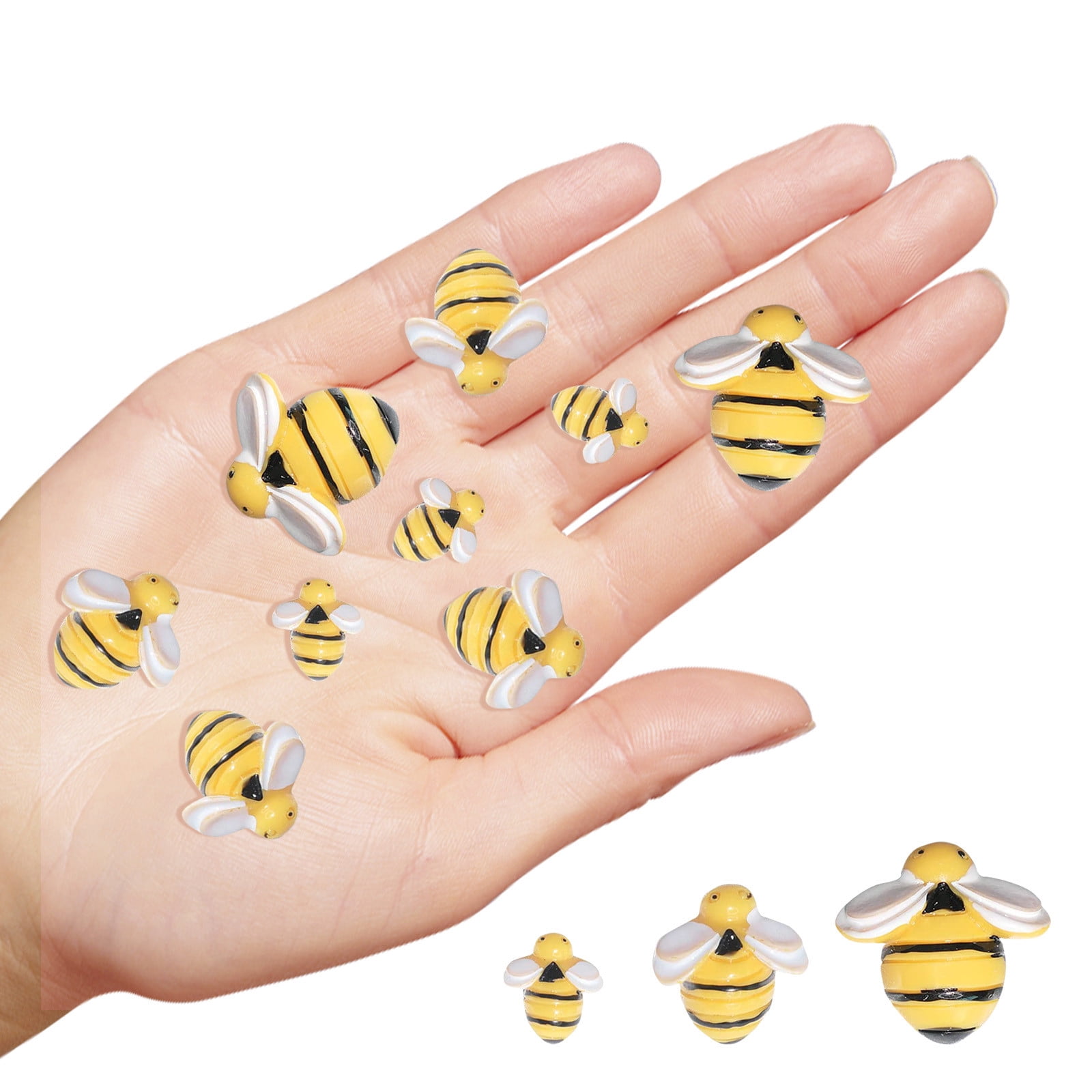 Decorative Resin Bees with Storage Box - Flatback Yellow Bumblebee ...