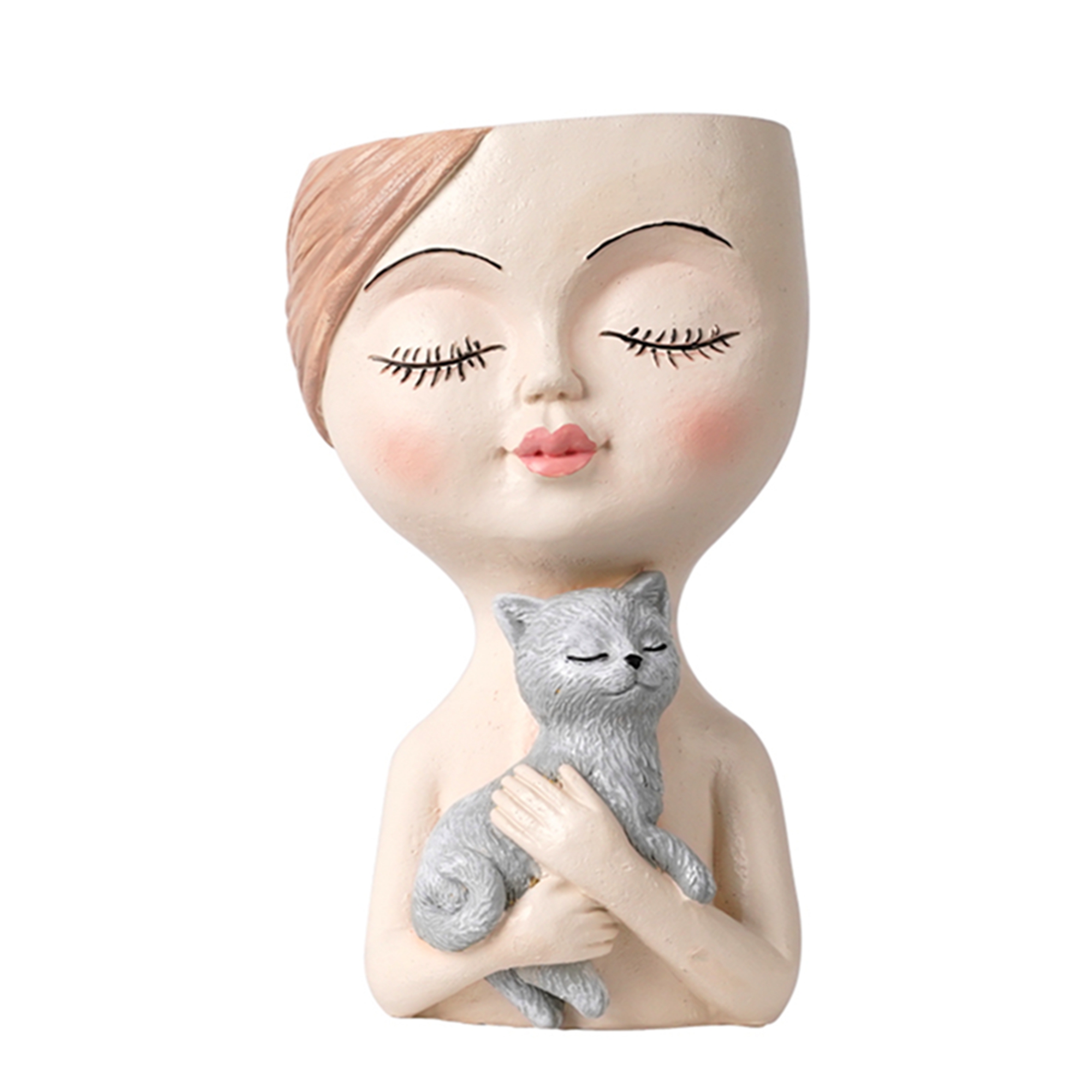 Decorative Resin Flower Vase, Creative Girl Flower Vase for Home Decor ...