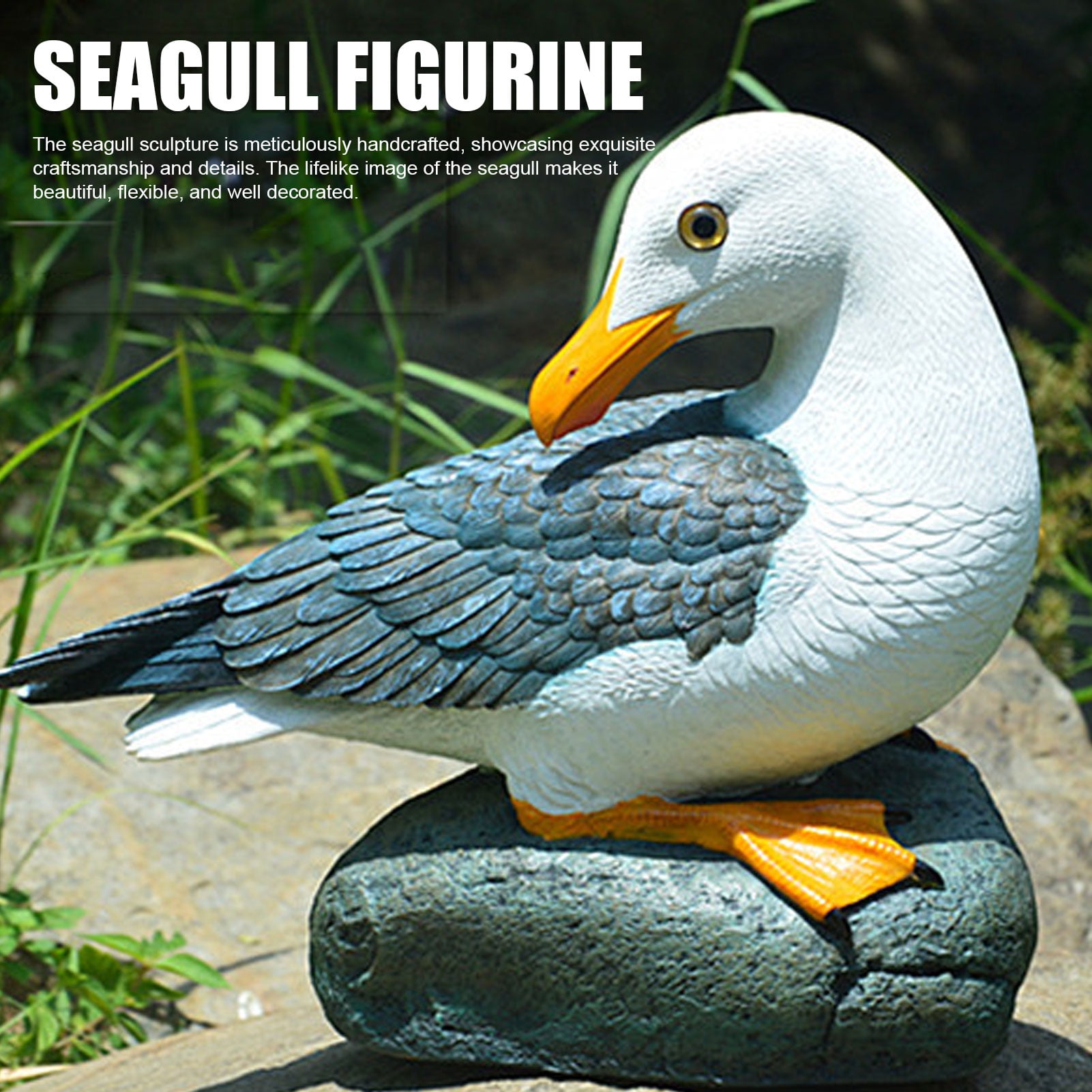 Decorative Resin Seagull Statue, Adds Coastal Charm To Living Room ...