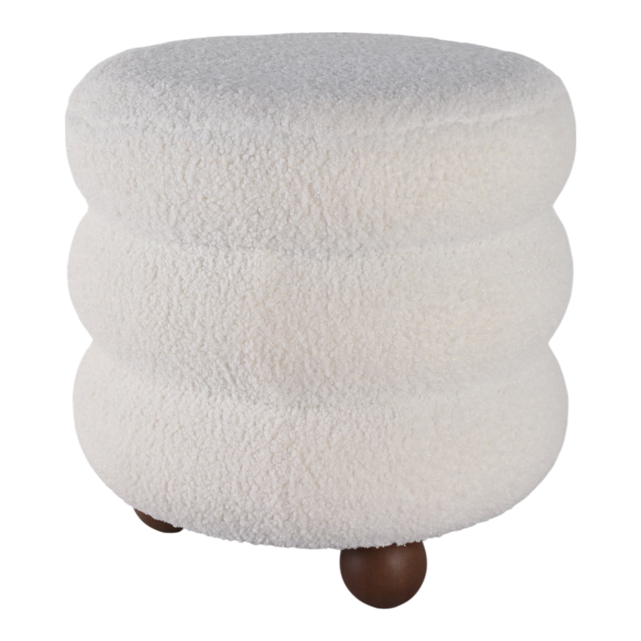 Decorative Ribbed Textured Ottoman with Ball Feet - Modern Home Decor ...
