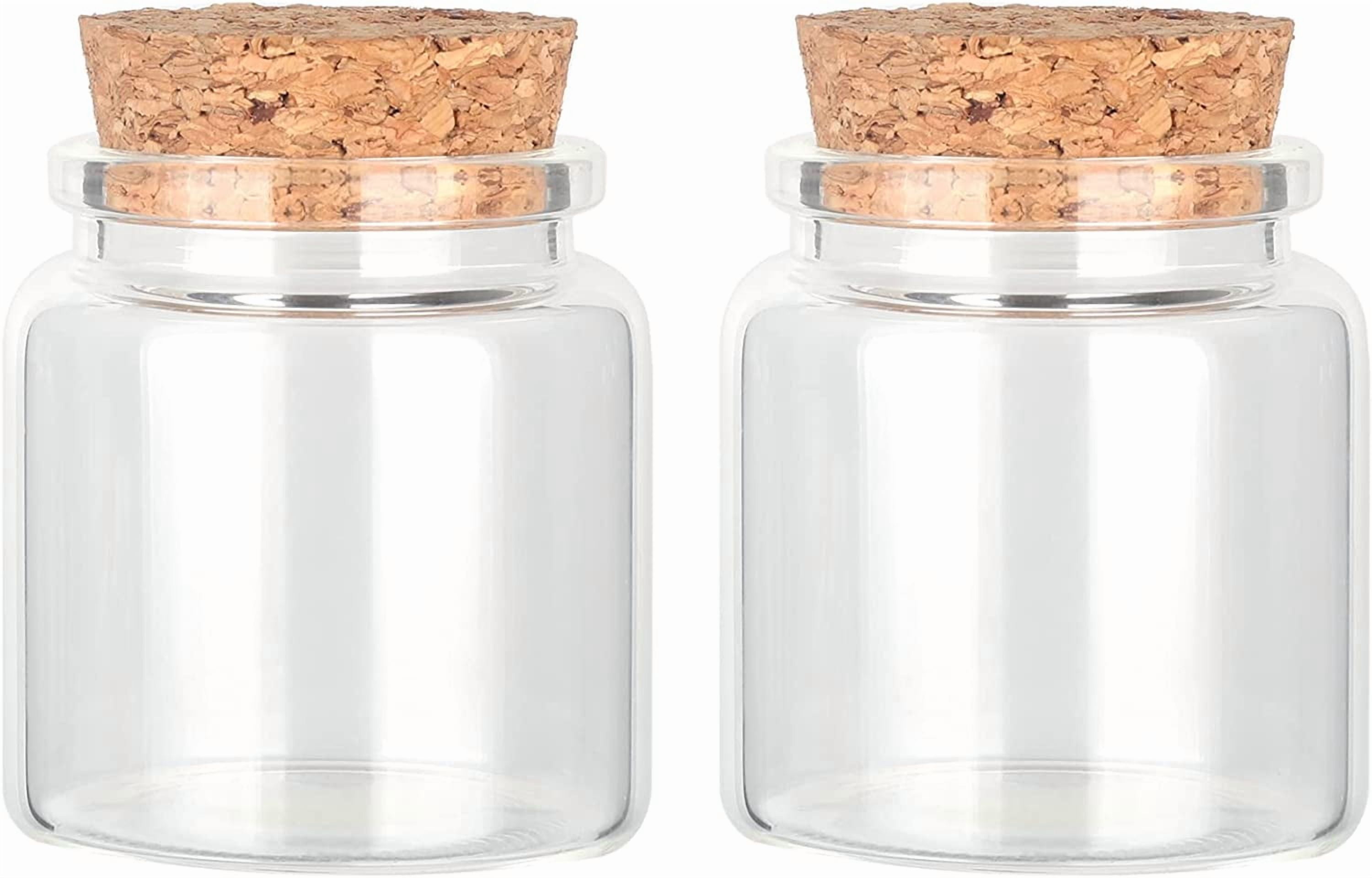 Decorative Round Glass Bottles with Cork Stoppers (2 Pcs / 1.7 fl oz ...