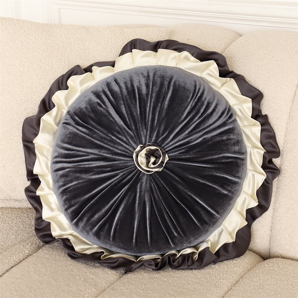 Decorative Round Pleated Throw Pillows, Pumpkin Throw Pillows, Vintage ...