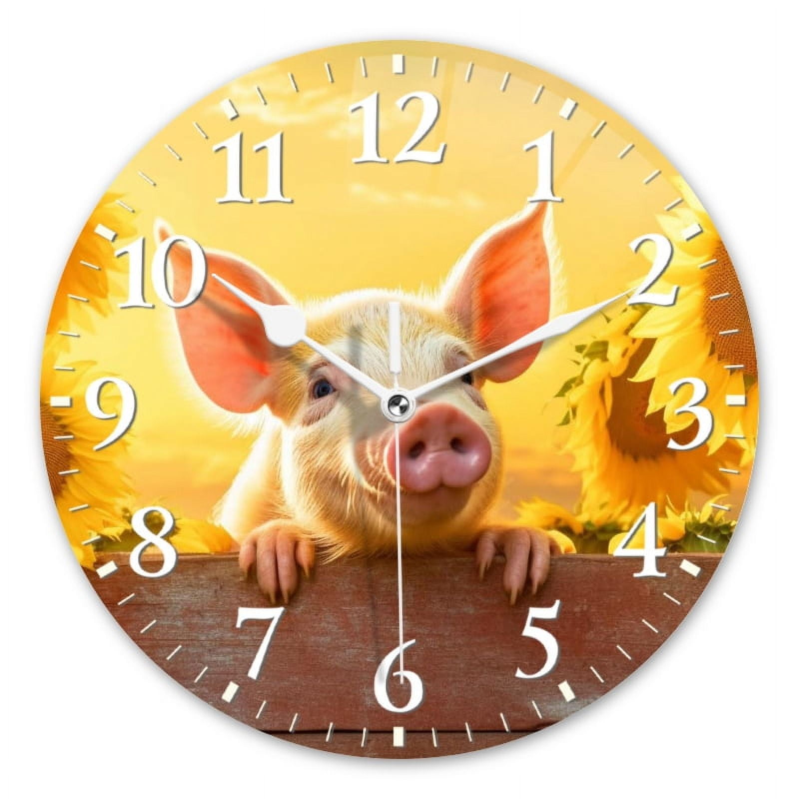 Decorative Round Wall Clocks Non-Ticking Silent Battery Operated Clocks ...