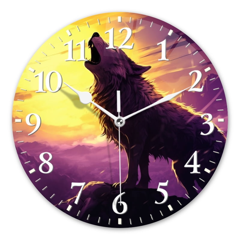 Decorative Round Wall Clocks Non-Ticking Silent Battery Operated Clocks ...