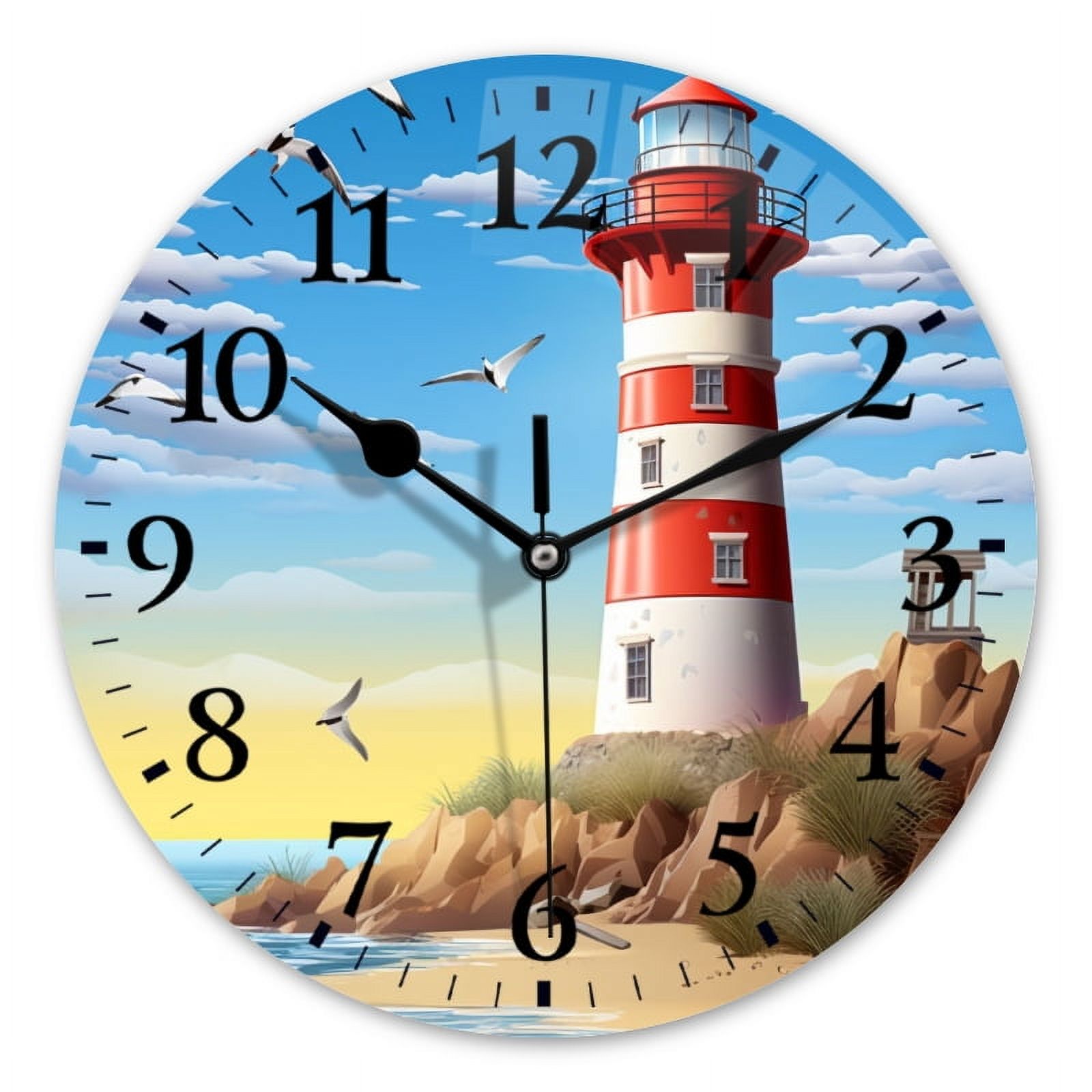 Non-Ticking Silent Wall Clocks Battery Operated Personalized Decor ...