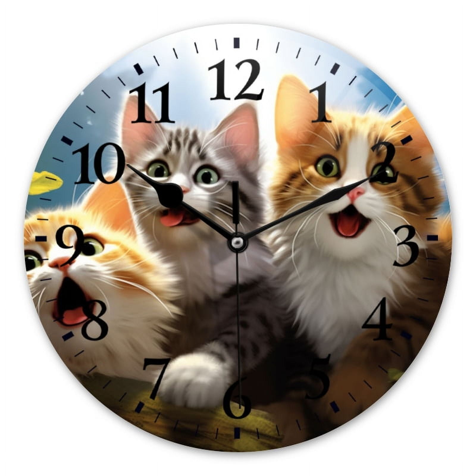 Decorative Round Wall Clocks Non-Ticking Silent Battery Operated Clocks ...