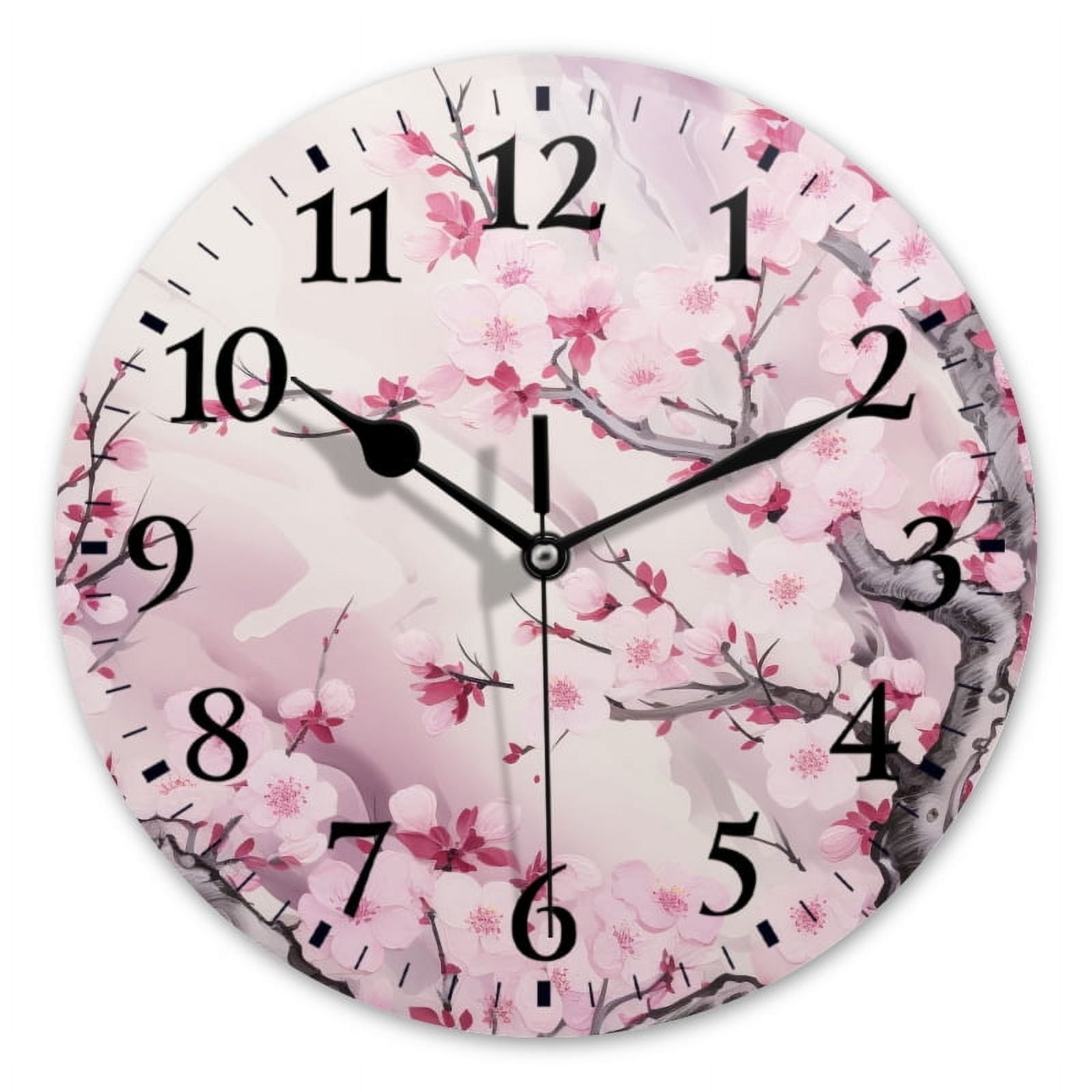 Decorative Round Wall Clocks Non-Ticking Silent Battery Operated Clocks ...