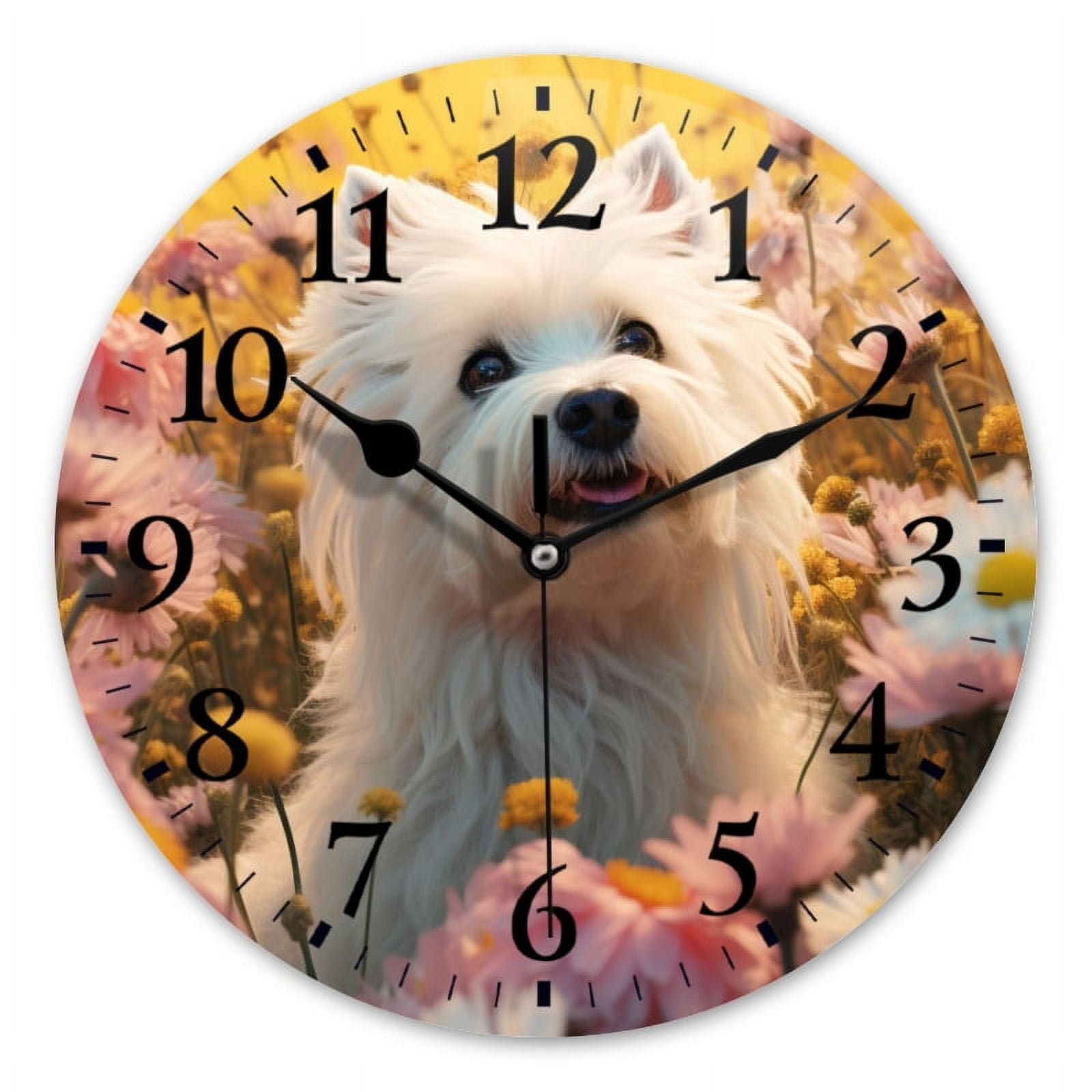 Decorative Round Wall Clocks Non-Ticking Silent Battery Operated Clocks ...