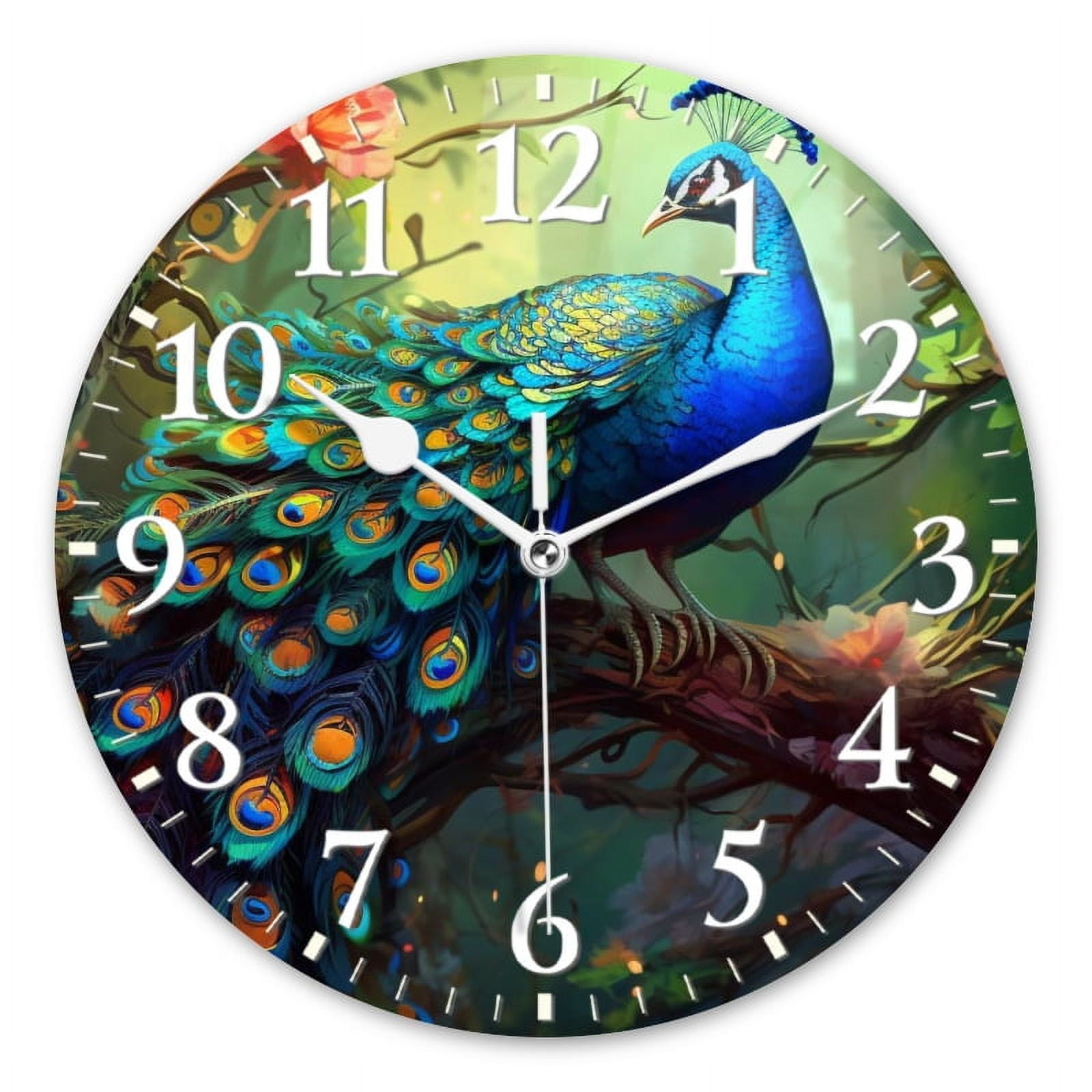 Decorative Round Wall Clocks Non-Ticking Silent Battery Operated Clocks ...