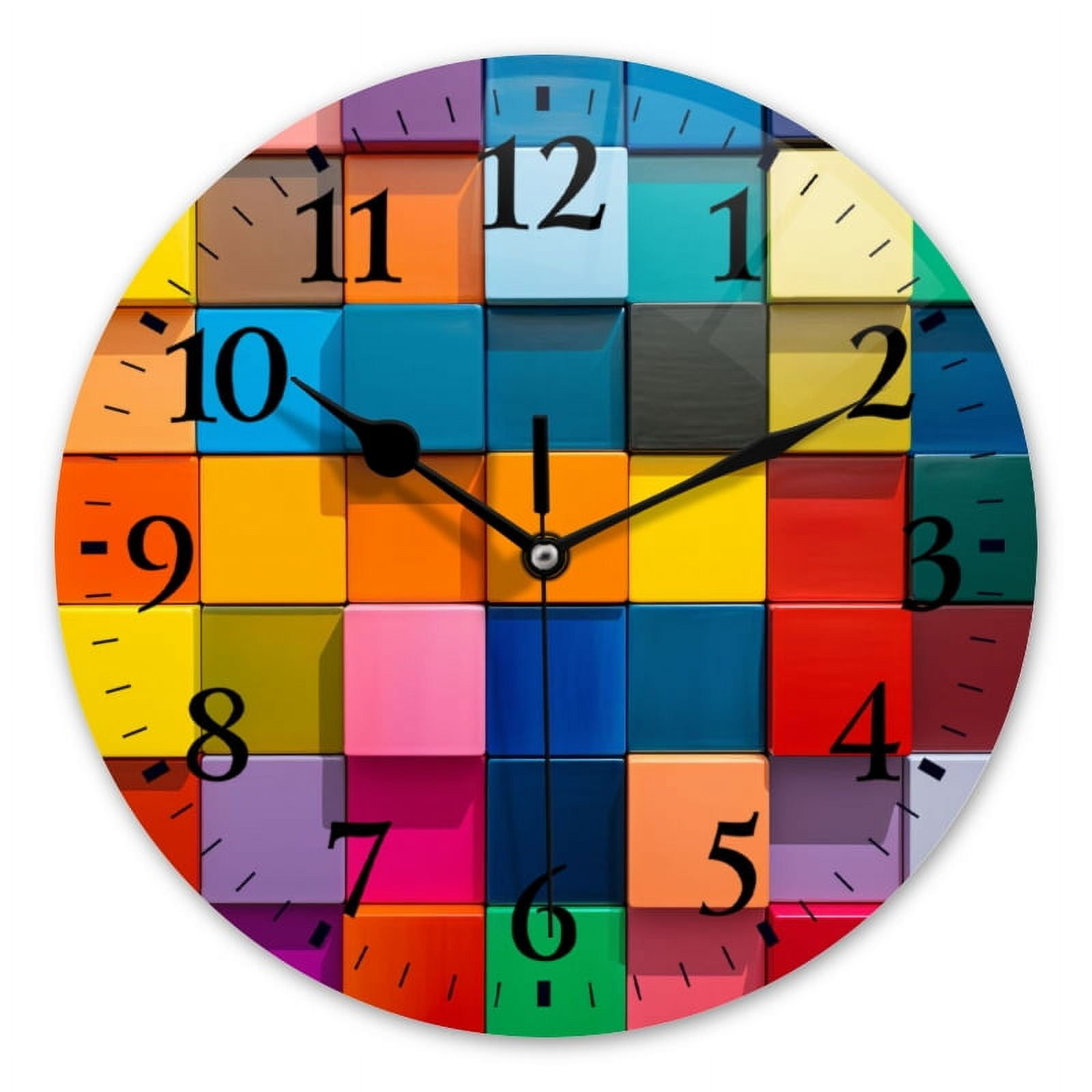 Decorative Round Wall Clocks Non-Ticking Silent Battery Operated Clocks ...