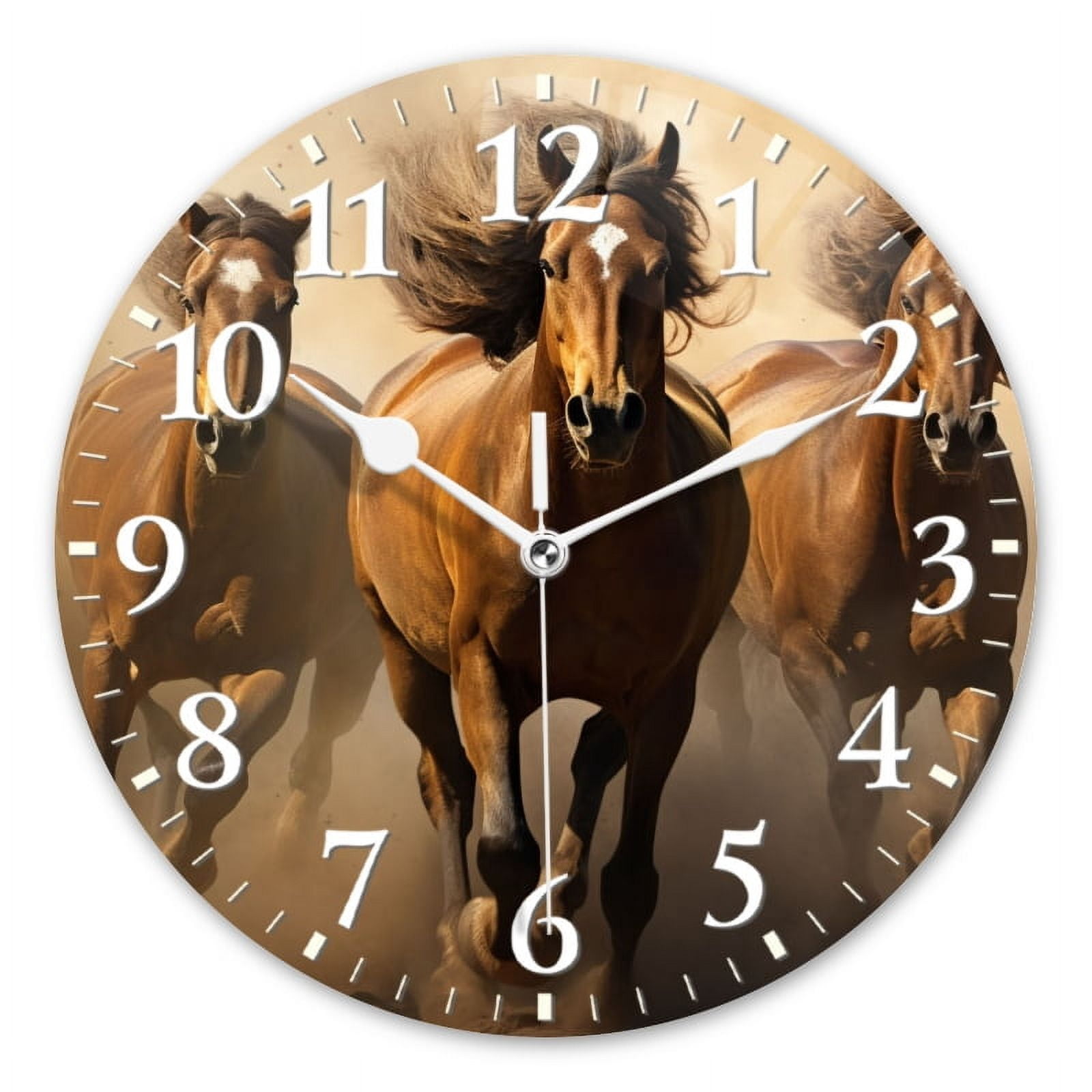 Non-Ticking Silent Wall Clocks Battery Operated Personalized Decor ...