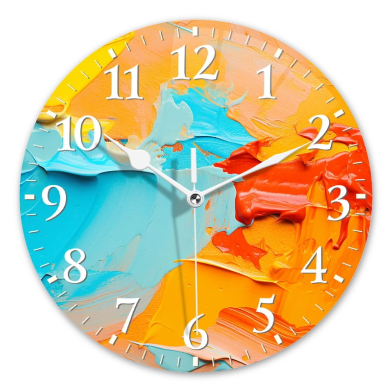 Decorative Round Wall Clocks Non-Ticking Silent Battery Operated Clocks ...
