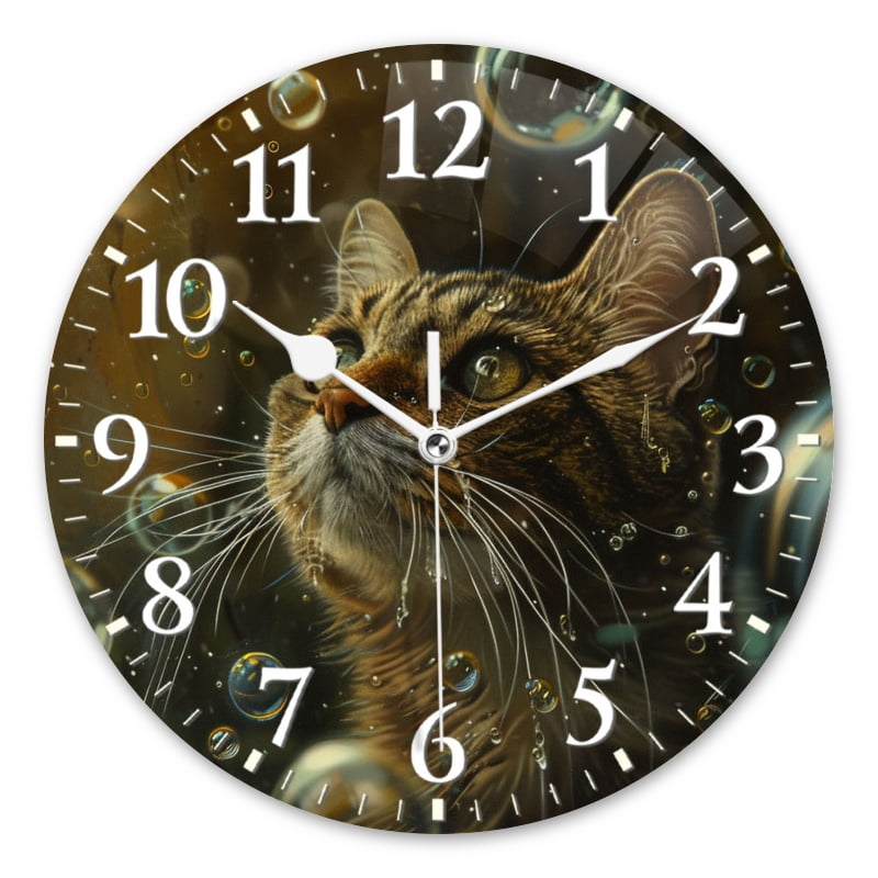 Decorative Round Wall Clocks Non-Ticking Silent Battery Operated Clocks ...