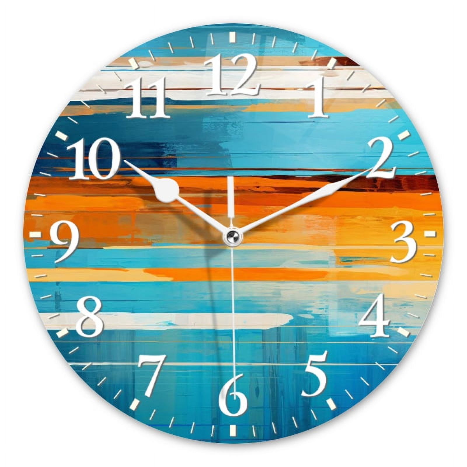 Non-Ticking Silent Wall Clocks Battery Operated Personalized Decor ...