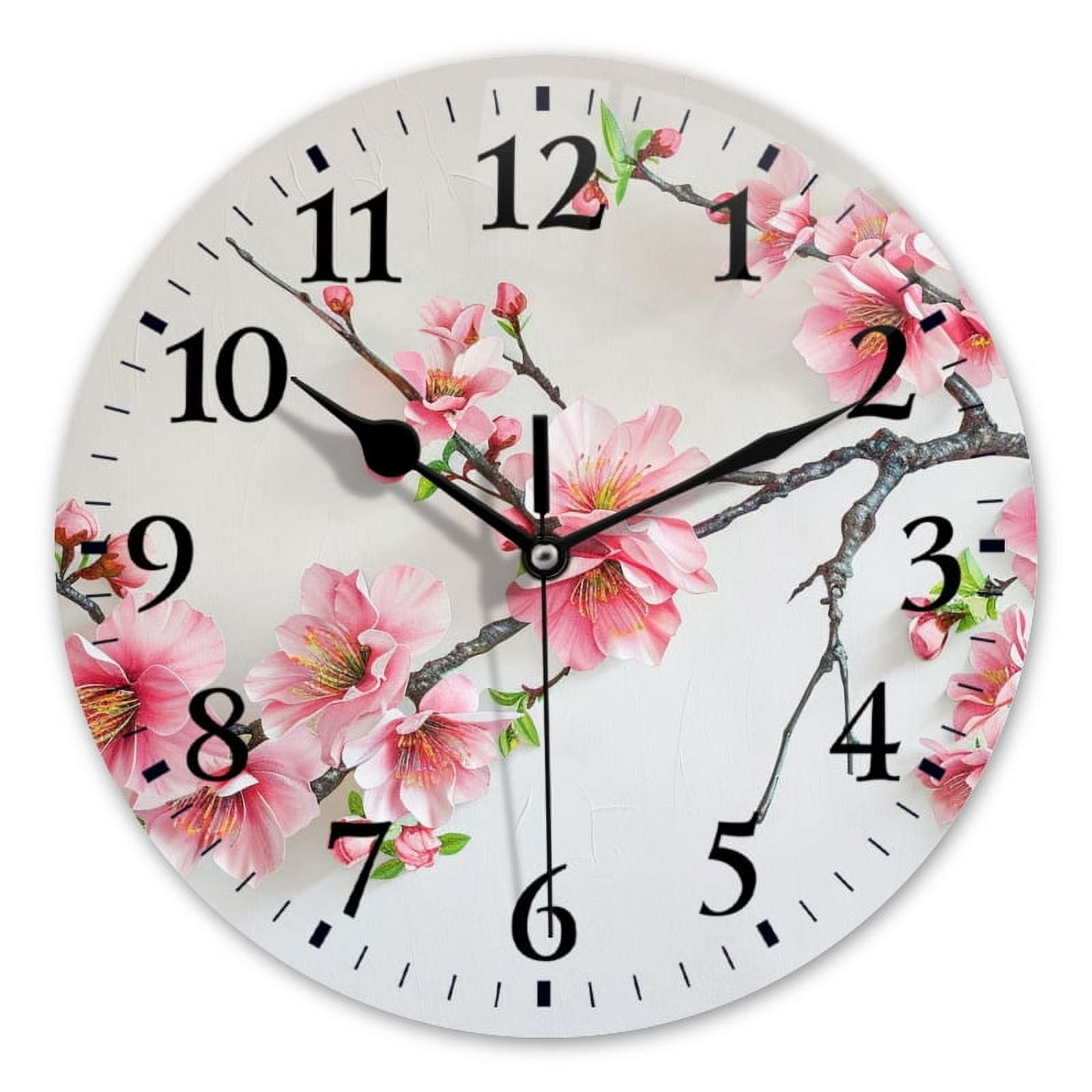 Decorative Round Wall Clocks Non-Ticking Silent Battery Operated Clocks ...