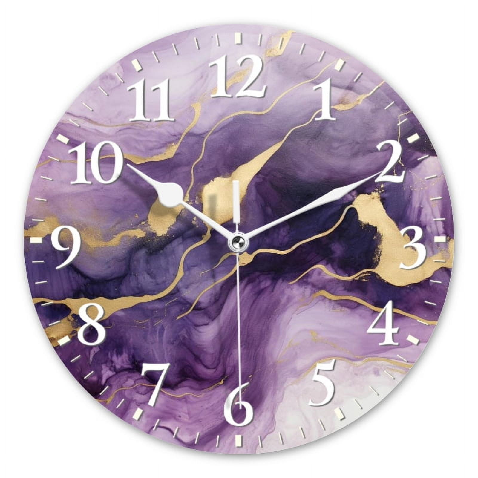 Non-Ticking Silent Wall Clocks Battery Operated Personalized Decor ...