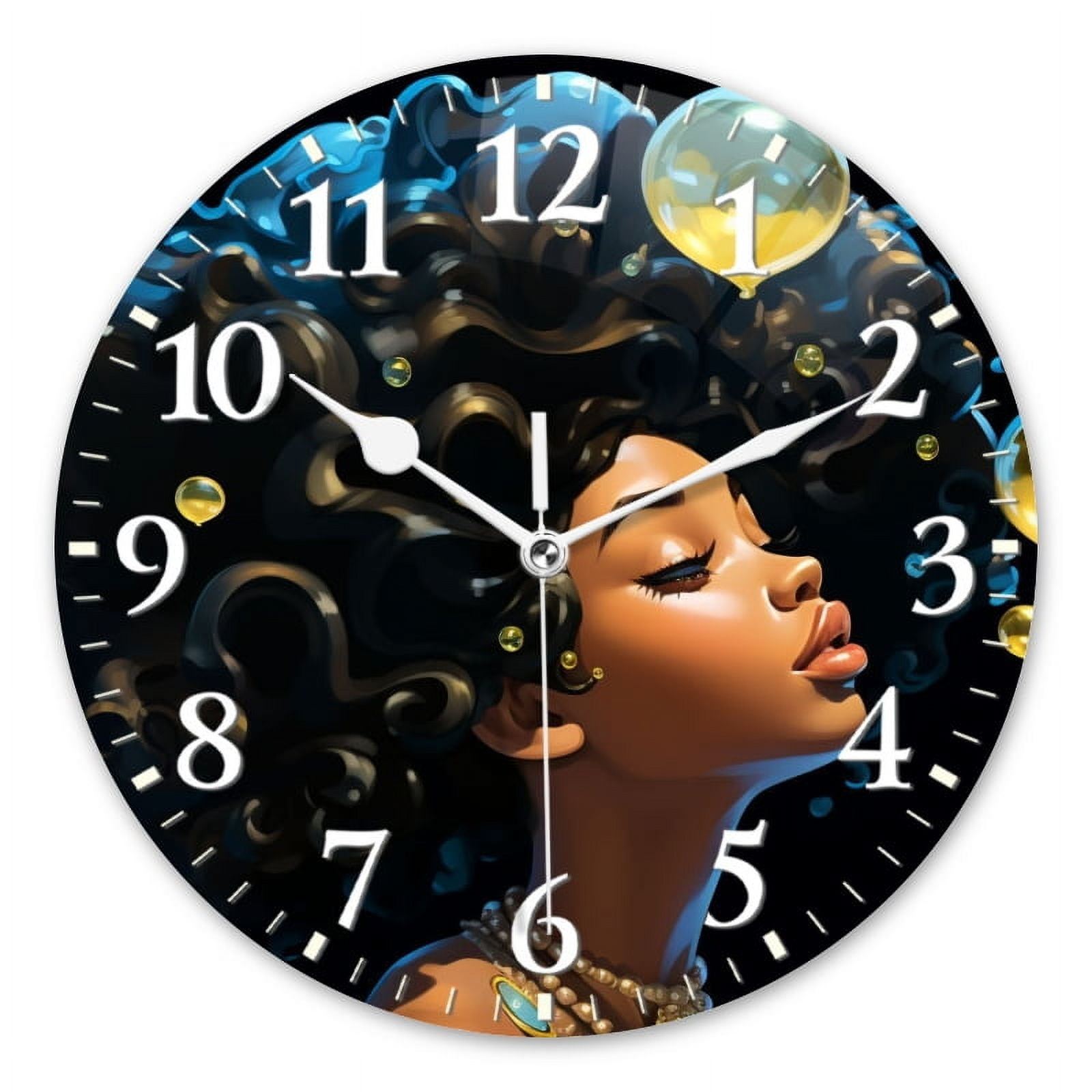 Decorative Round Wall Clocks Non-Ticking Silent Battery Operated Clocks ...