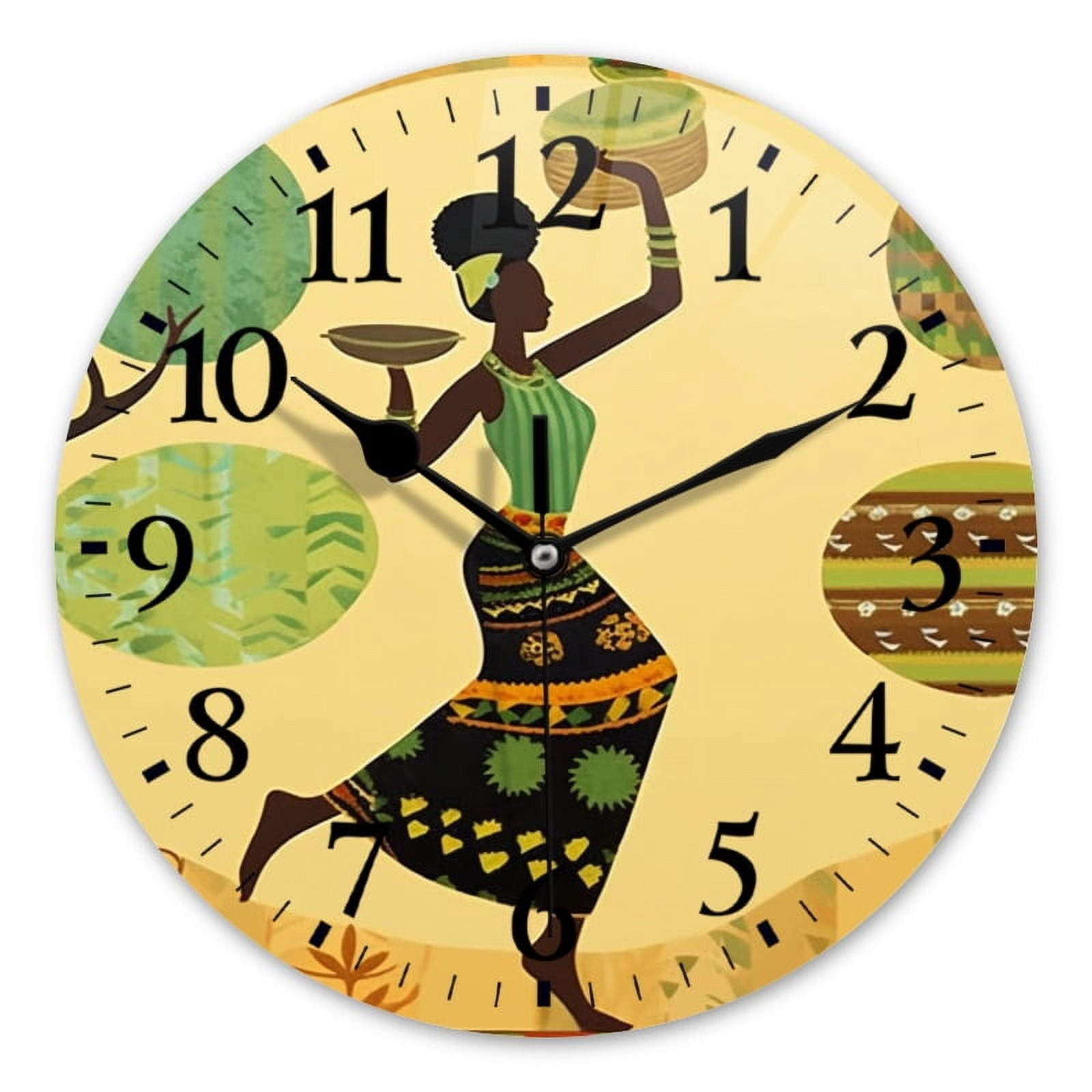 Decorative Round Wall Clocks Non-Ticking Silent Battery Operated Clocks ...