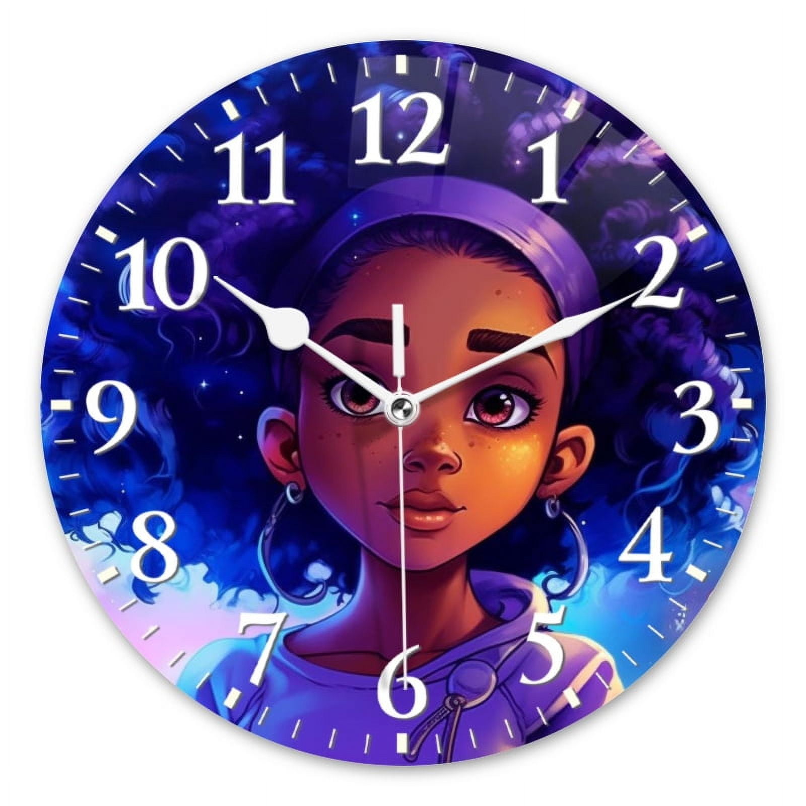 Decorative Round Wall Clocks Non-Ticking Silent Battery Operated Clocks ...