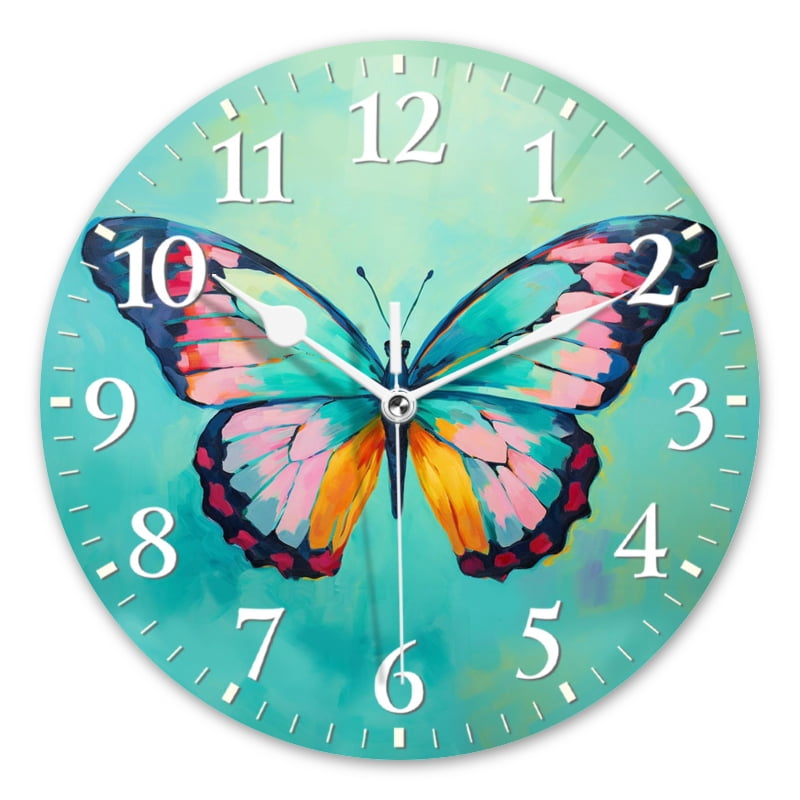 Decorative Round Wall Clocks Non-Ticking Silent Battery Operated Clocks ...