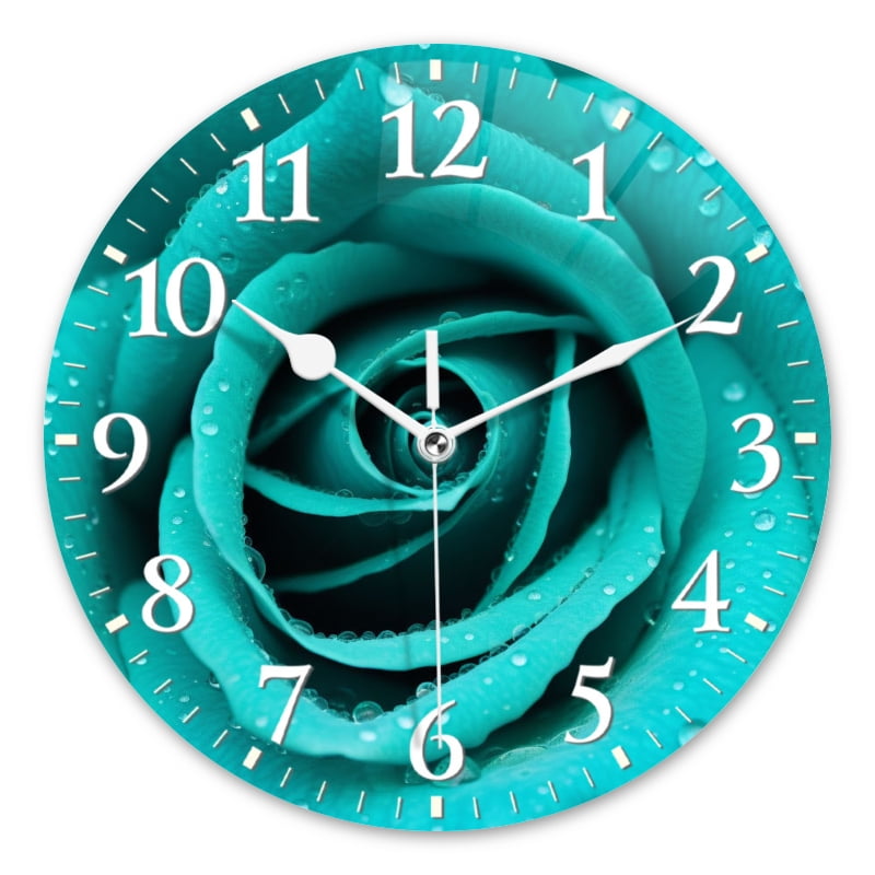 Decorative Round Wall Clocks Non-Ticking Silent Battery Operated Clocks ...