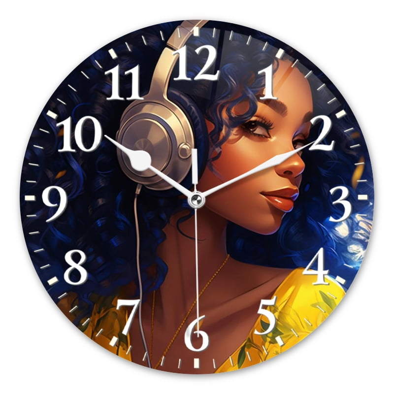 Decorative Round Wall Clocks Non-Ticking Silent Battery Operated Clocks ...