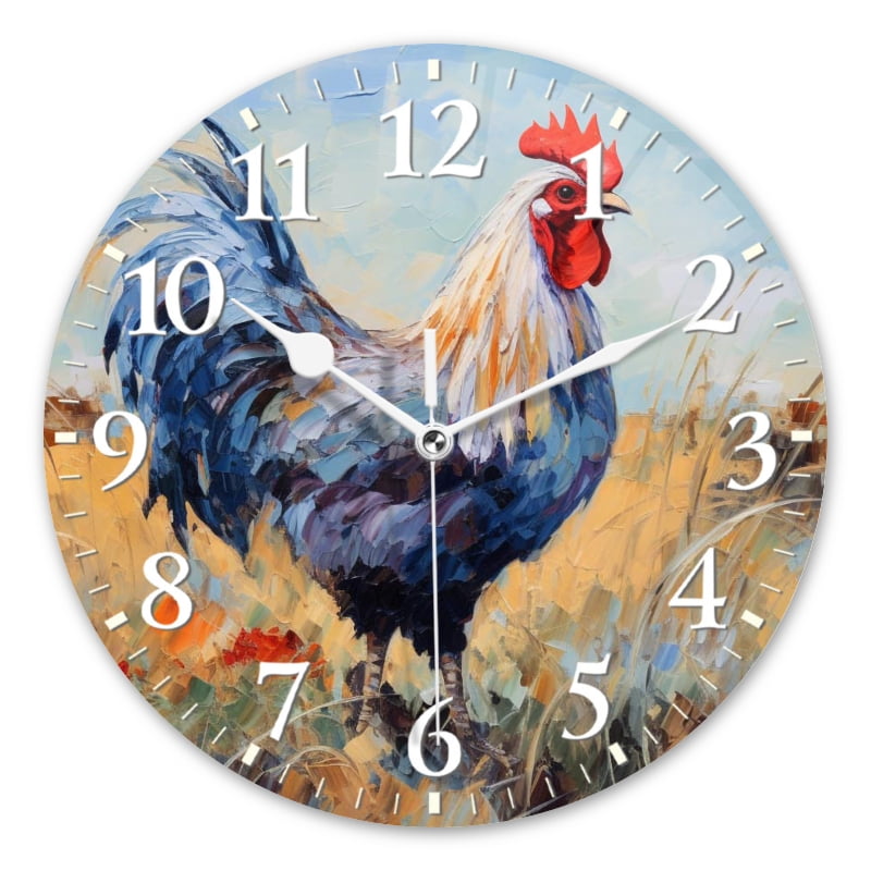 Decorative Round Wall Clocks Non-Ticking Silent Battery Operated Clocks ...