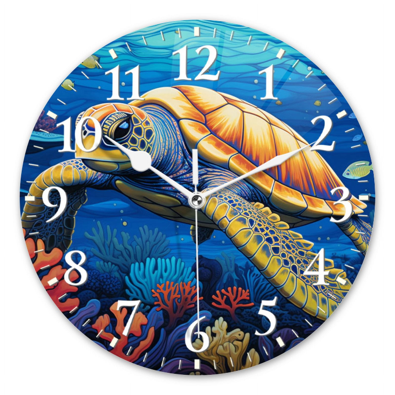 Decorative Round Wall Clocks Non-Ticking Silent Battery Operated Clocks ...