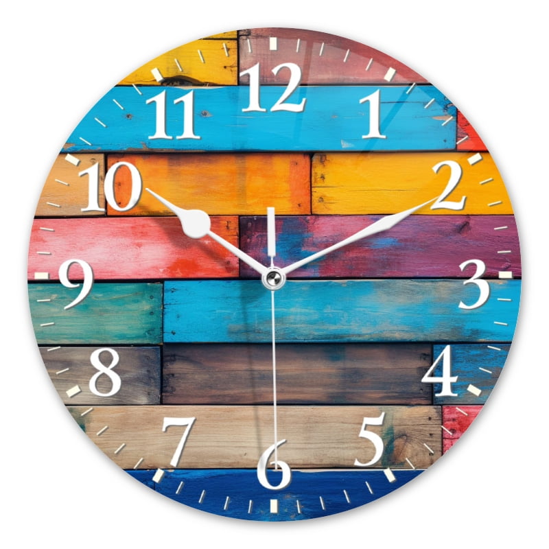 Decorative Round Wall Clocks Non-Ticking Silent Battery Operated Clocks ...