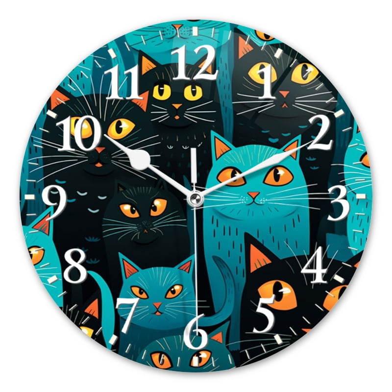 Decorative Round Wall Clocks Non-Ticking Silent Battery Operated Clocks ...