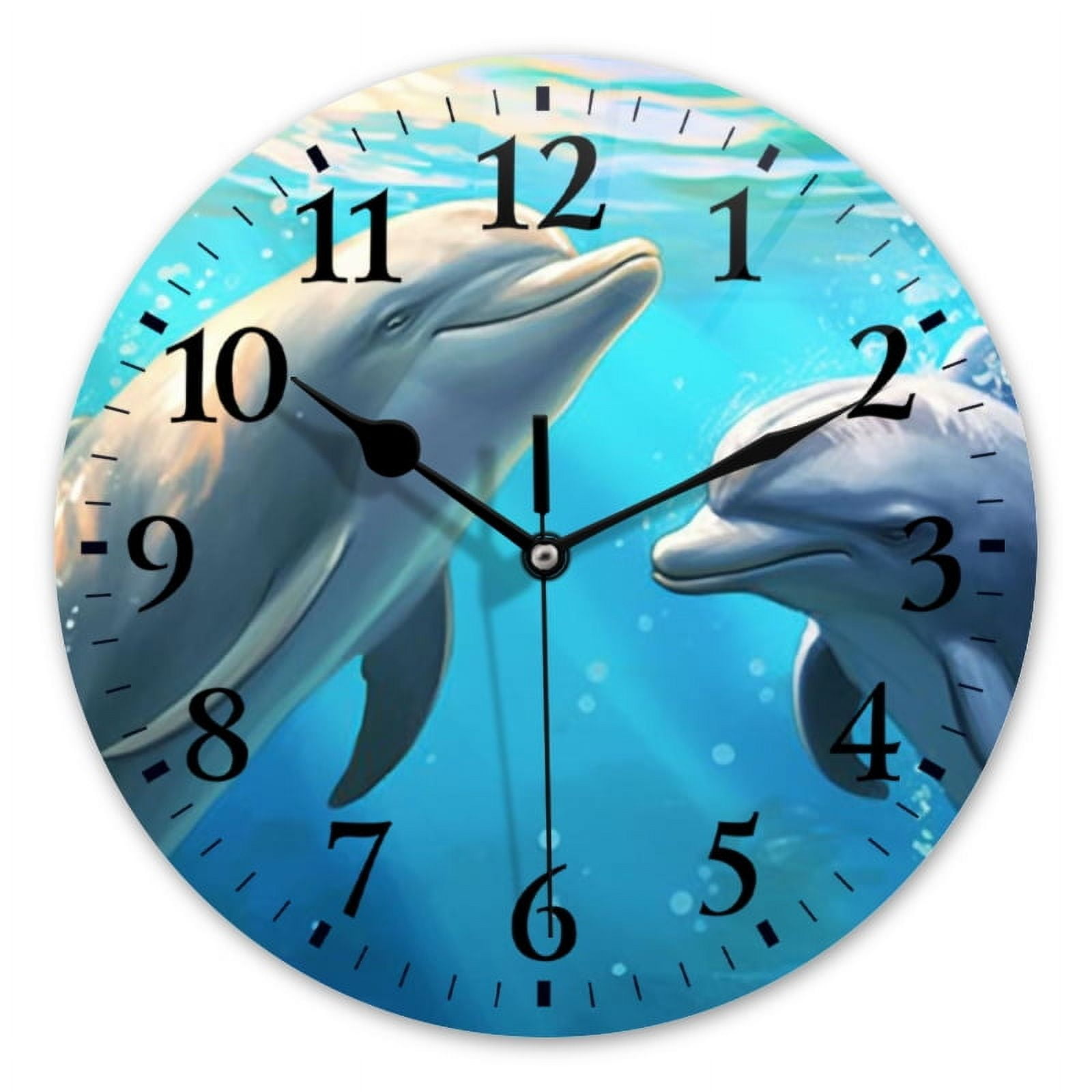 Decorative Round Wall Clocks Non-Ticking Silent Battery Operated Clocks ...