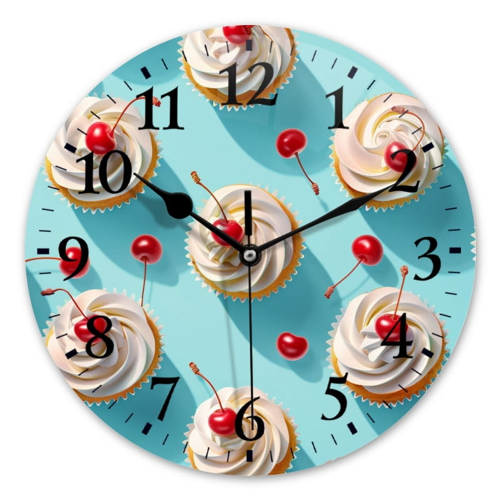 Decorative Round Wall Clocks Non-Ticking Silent Battery Operated Clocks ...