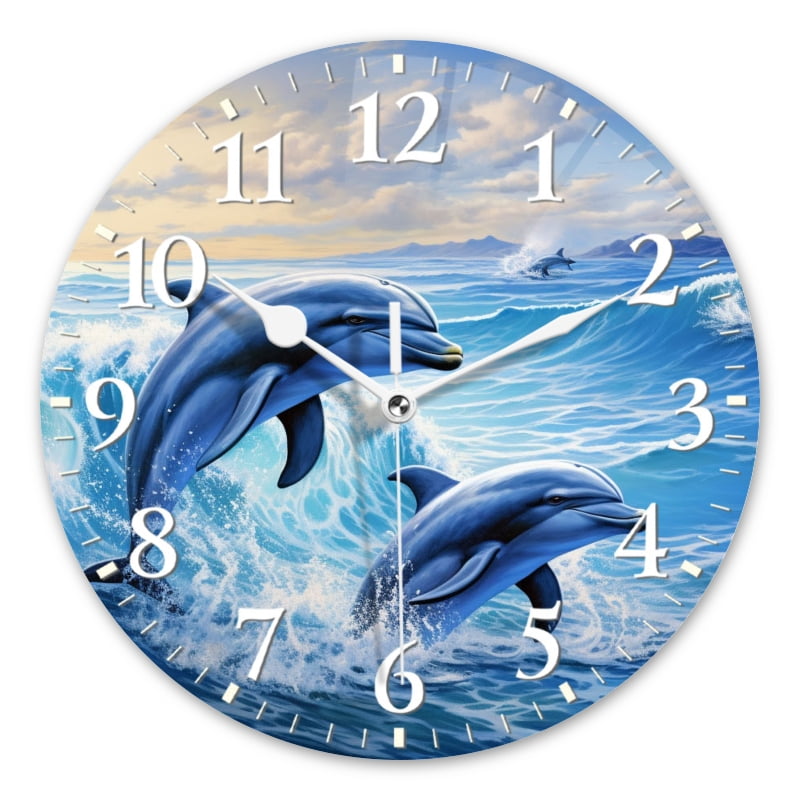 Decorative Round Wall Clocks Non-Ticking Silent Battery Operated Clocks ...