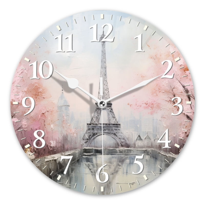 Decorative Round Wall Clocks Non-Ticking Silent Battery Operated Clocks ...