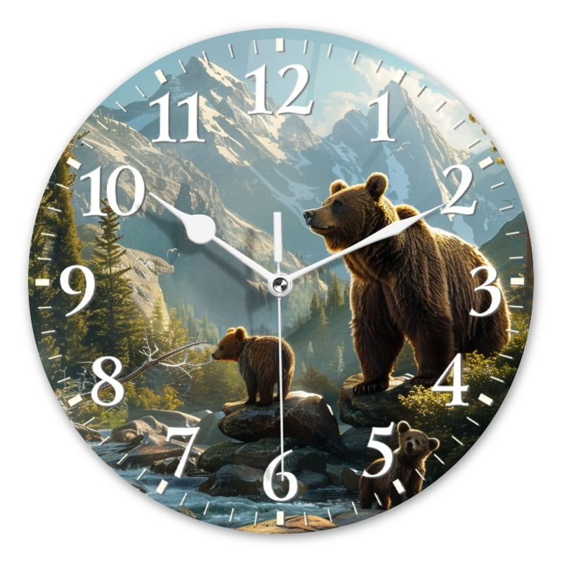 Decorative Round Wall Clocks Non-Ticking Silent Battery Operated Clocks with Photo for Bedroom ...