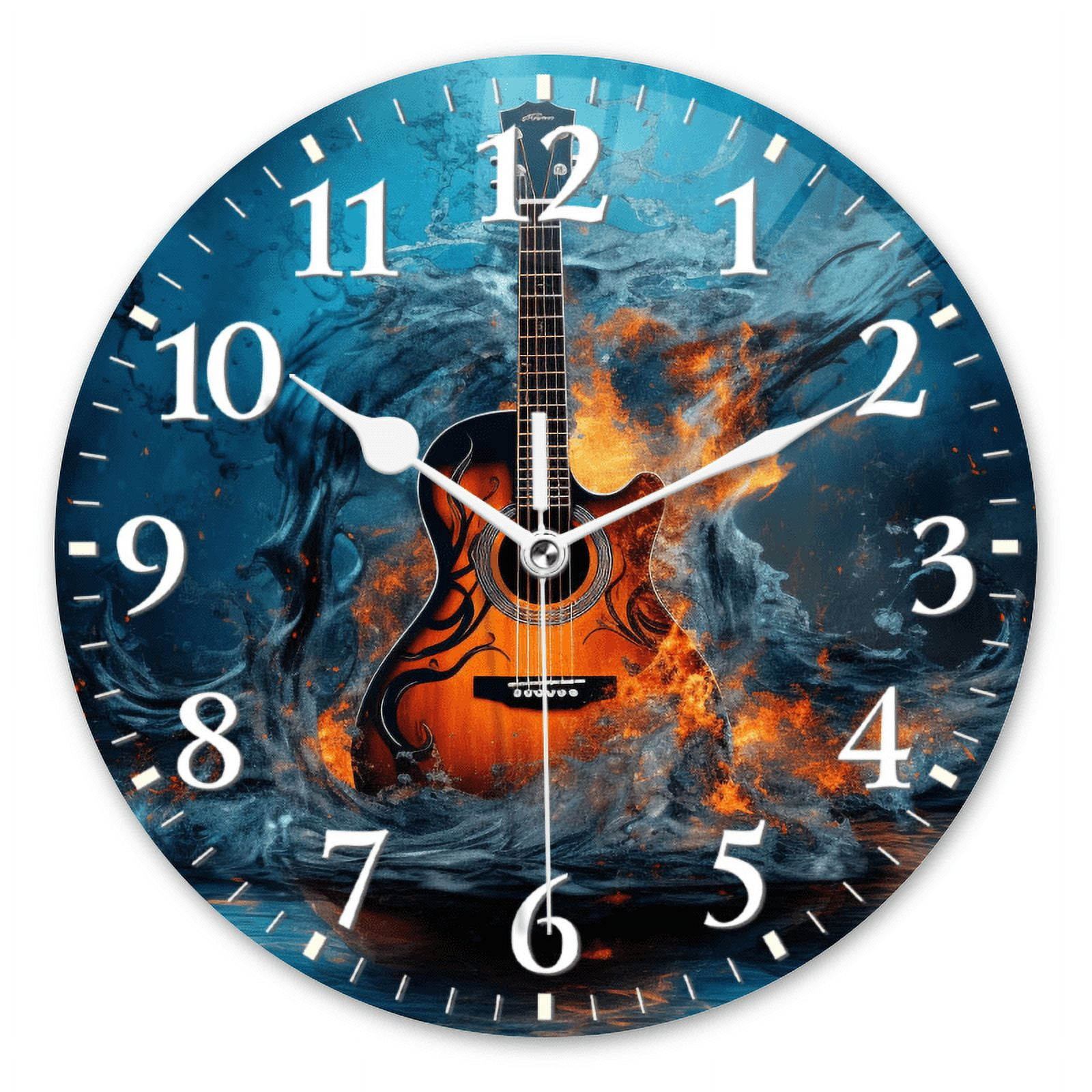 Decorative Round Wall Clocks Non-Ticking Silent Battery Operated Clocks ...